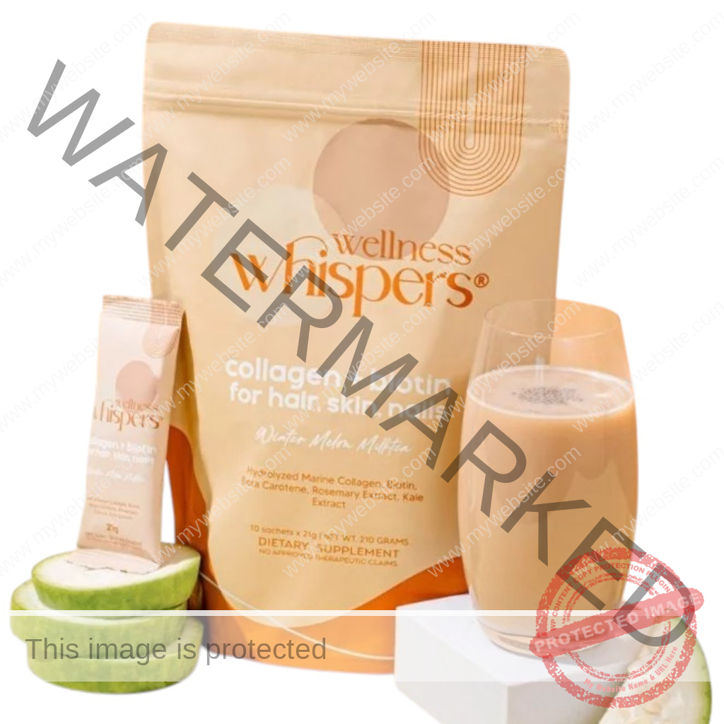WELLNESS WHISPERS-Collagen + Biotin Winter melon Milk tea 10x Sachets ...